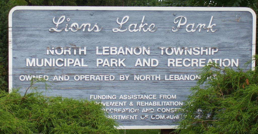 Lions Lake Sign – North Lebanon Township